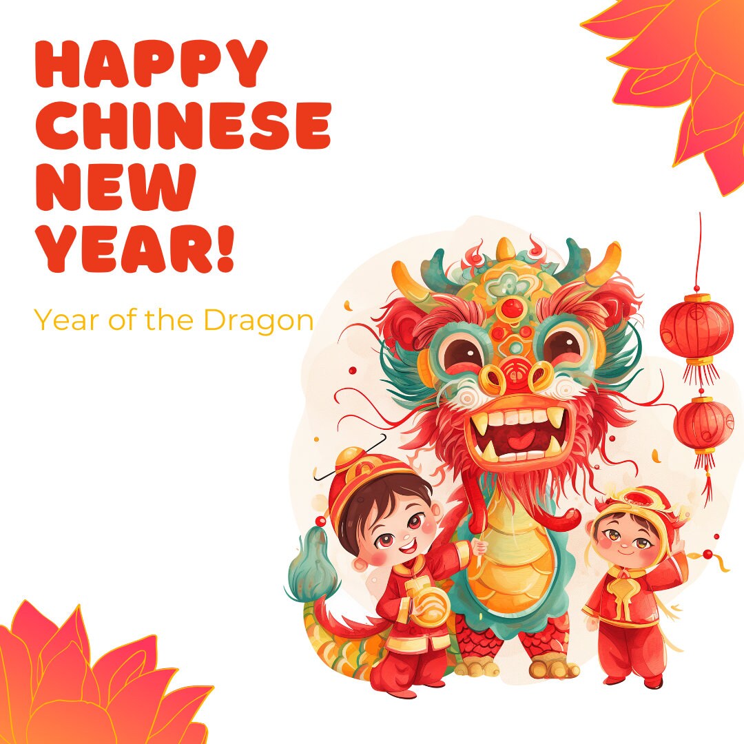 Chinese New Year Dragon Clip Art, Happy Dragon, Lion Dance, Red Lantern ...