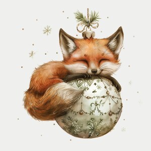 Christmas Fox Clipart Watercolor Transparent PNG Cute Noel Forest ...