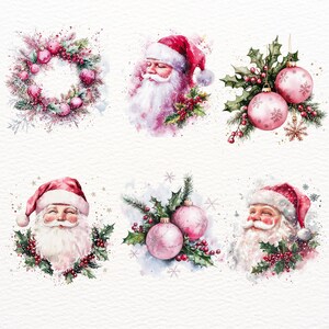 Pink Christmas Clipart, Watercolor Christmas PNG, Christmas Ornament ...