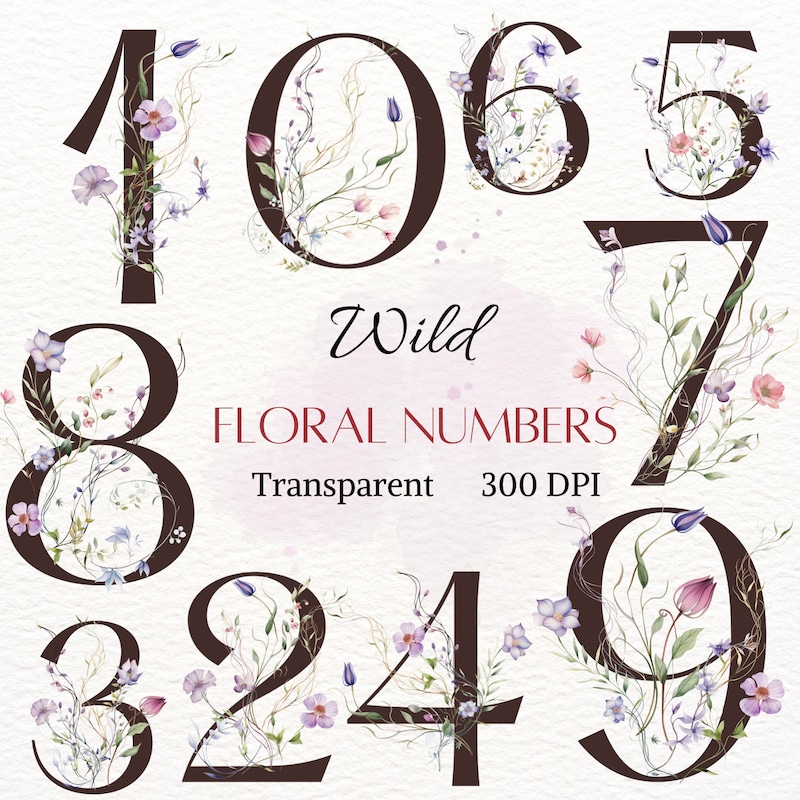 Floral Numbers - Etsy