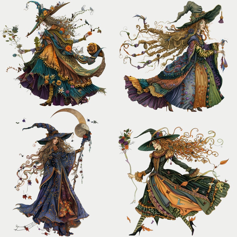 Halloween Witch Clipart Watercolor Transparent PNG Halloween Witch ...