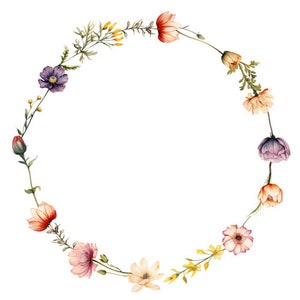 Wild Flowers Clipart, Watercolor DIY Element PNG, Spring Summer Floral ...