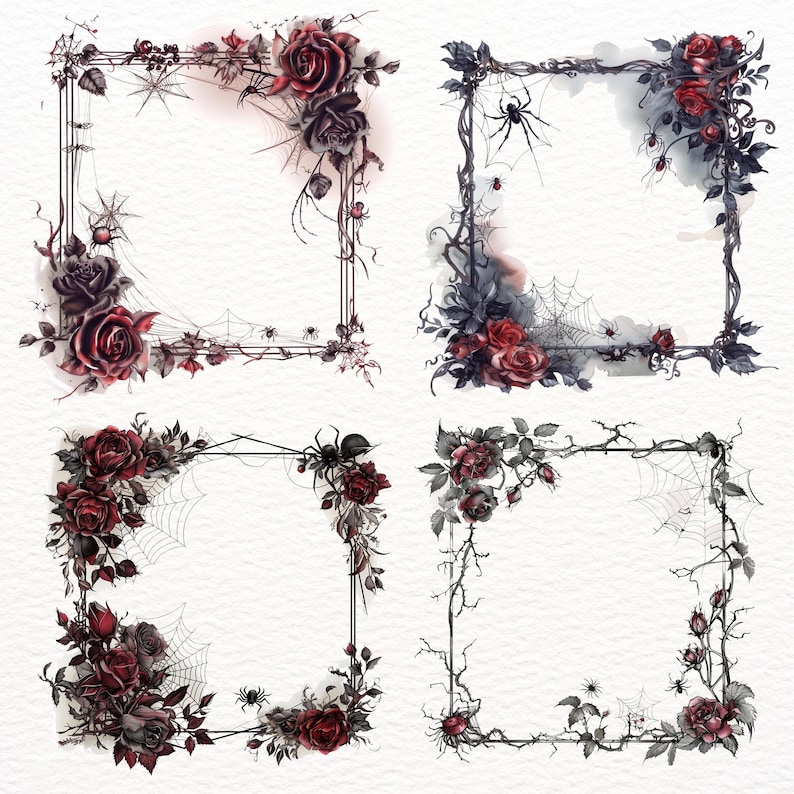 Halloween Gothic Frame Clipart Watercolor Transparent PNG Halloween ...