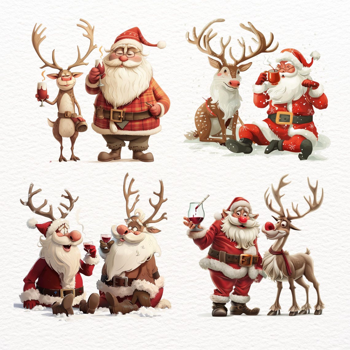Funny Santa Claus Clipart Transparent Whimsical Quirky Santa Image Noel ...