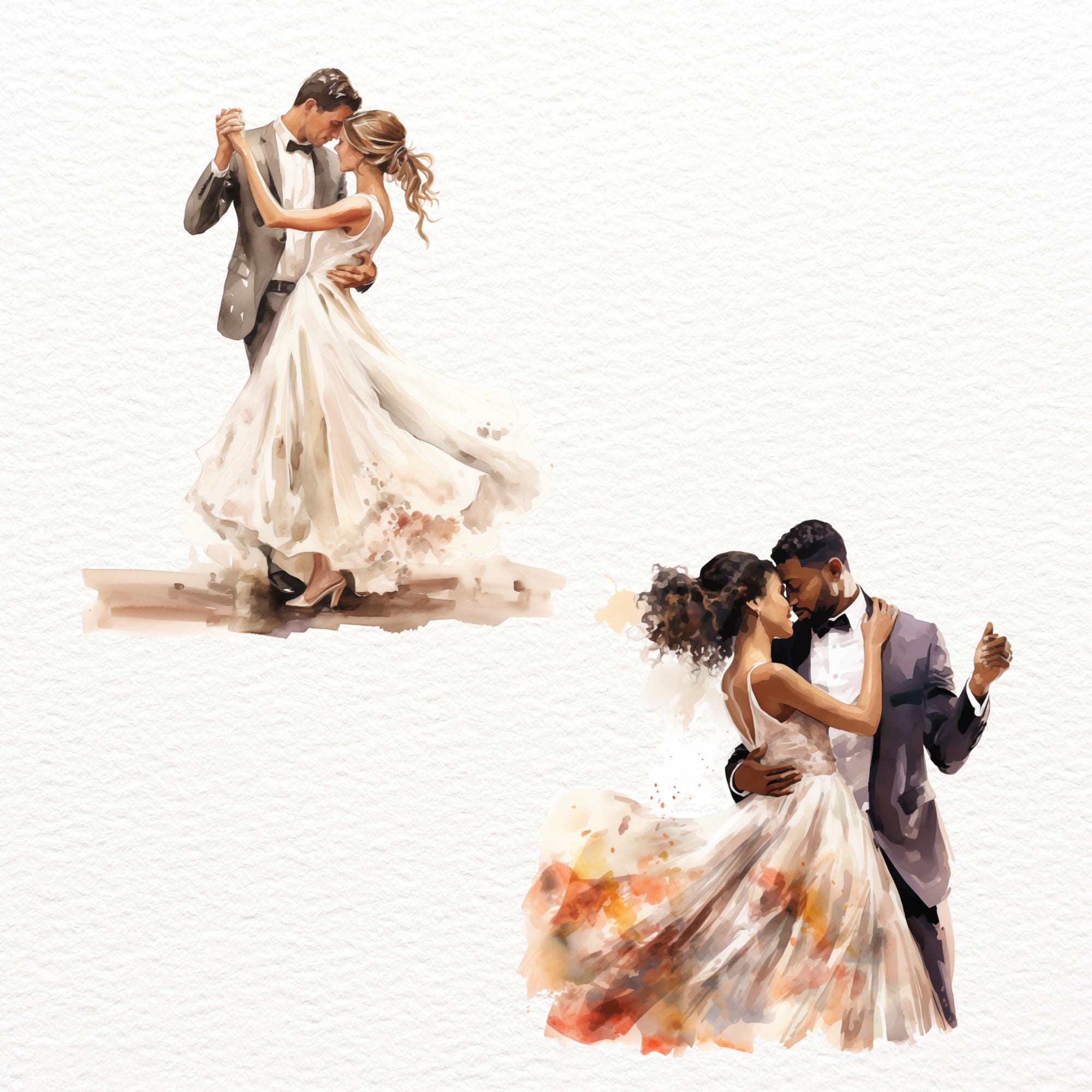 Wedding Dance Clipart Watercolor PNG Transparent Loving Romantic Couple ...