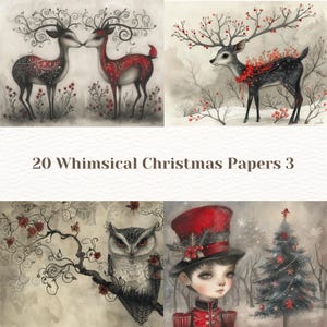 Whimsical Christmas Paper Digital Download PNG Christmas Page Set ...