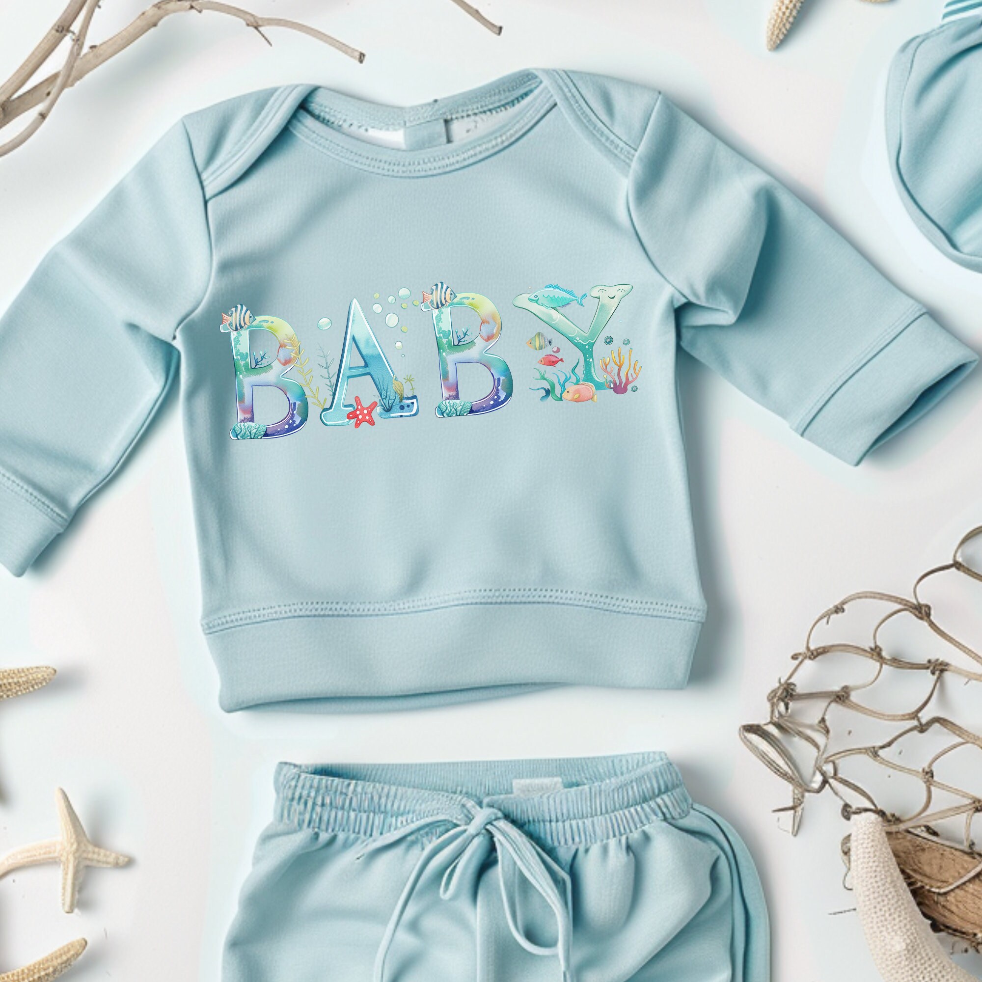 Ocean Alphabet Clipart Watercolor Transparent Sealife Graphic Name ...