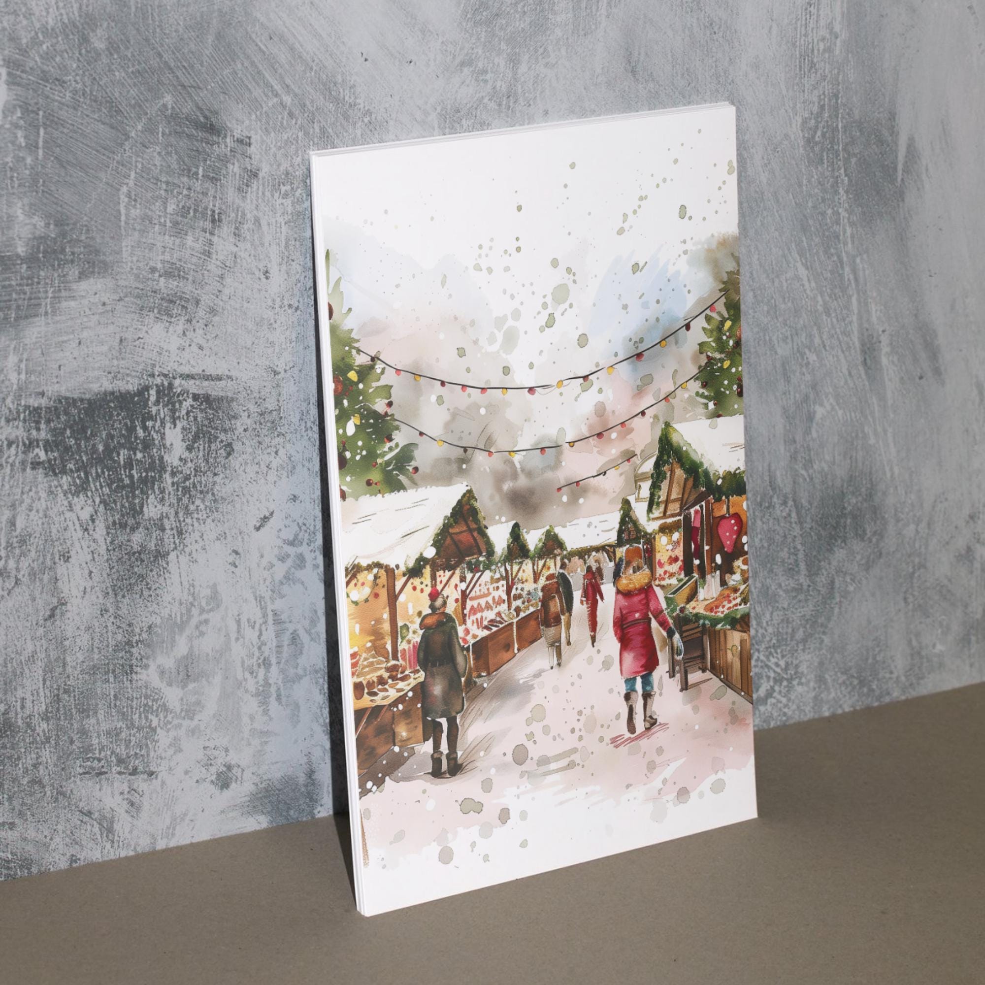 Christmas Market Clipart, Watercolor Winter Market PNG, Noel Graphic ...