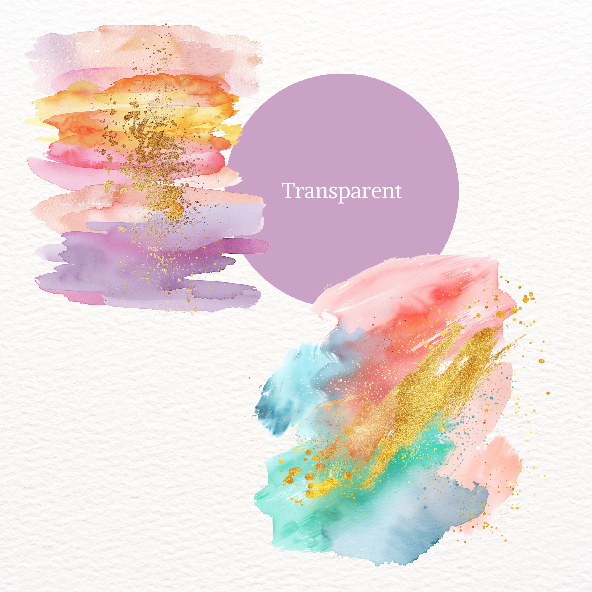 Pastel Color Splash Clipart Watercolor Transparent PNG Gold Color ...