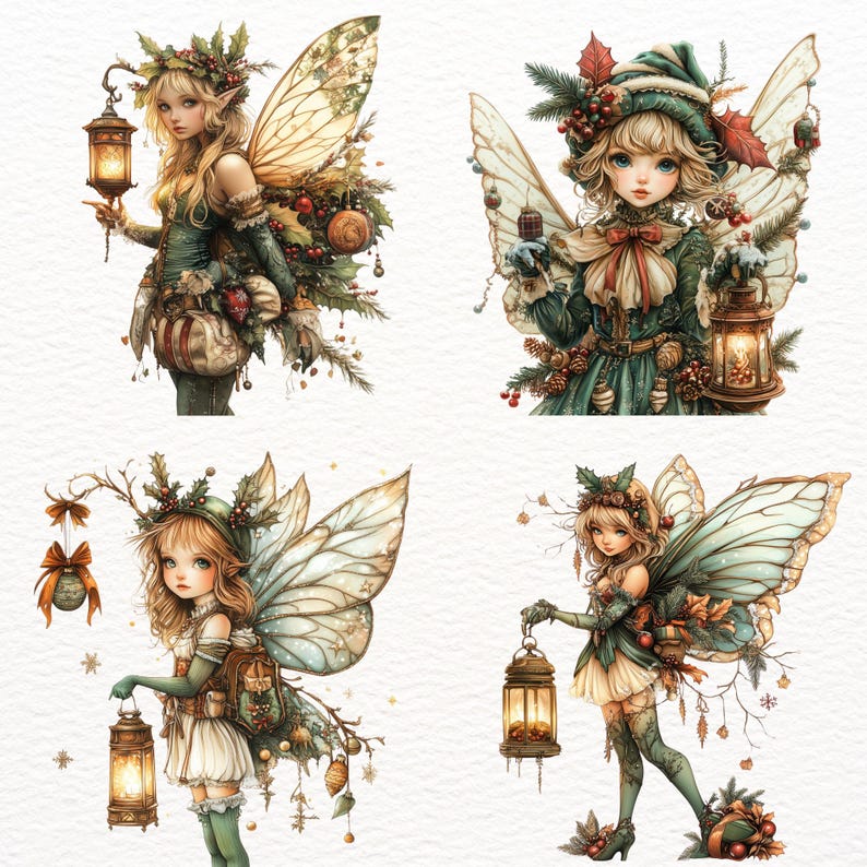 Christmas Fairy Clipart Transparent PNG Noel Winter Graphic Festive ...