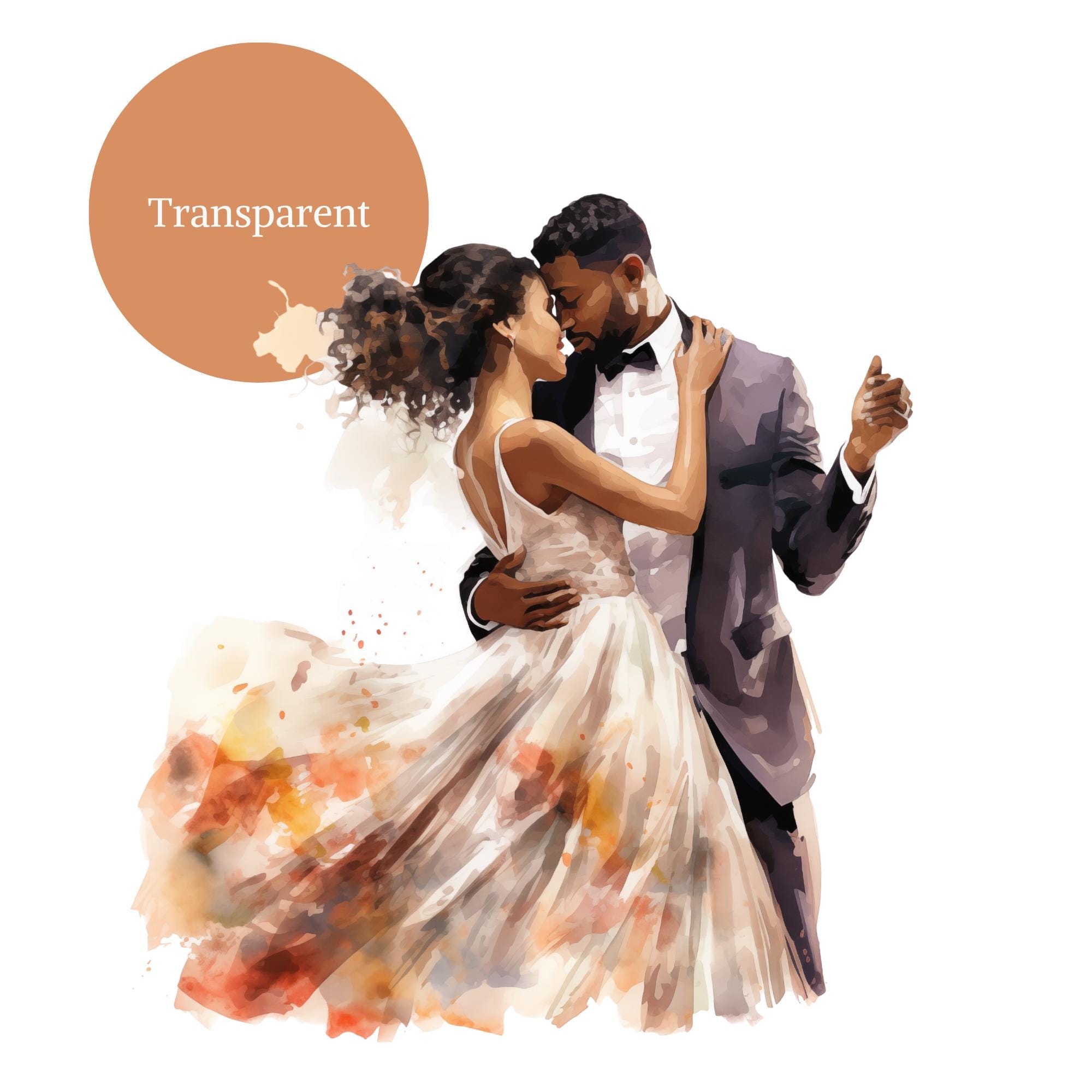 Wedding Dance Clipart Watercolor PNG Transparent Loving Romantic Couple ...