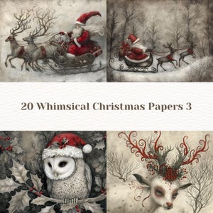 Whimsical Christmas Paper Digital Download PNG Christmas Page Set ...