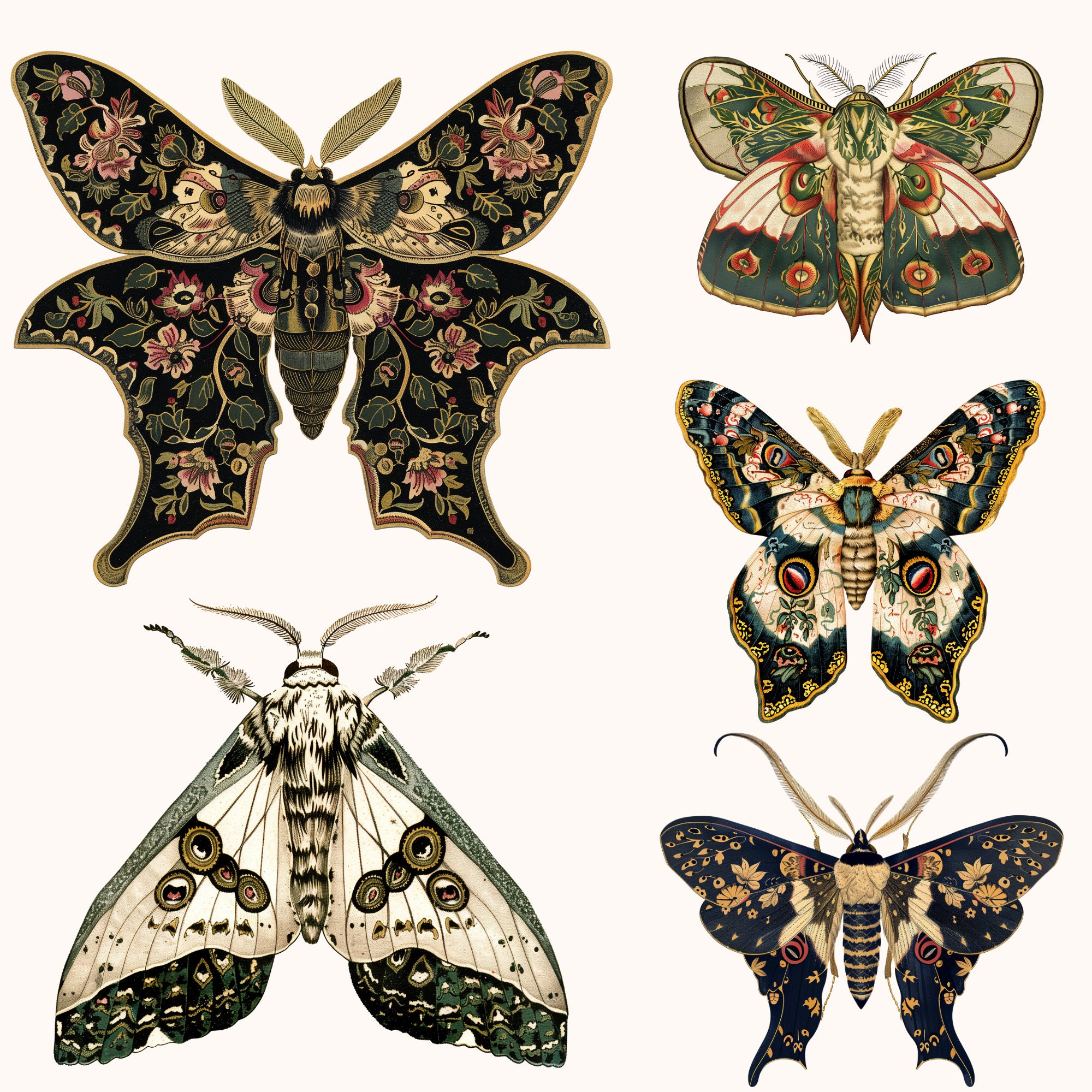 Night Moth Clipart Transparent Watercolor PNG Wing Fantasy Graphic ...