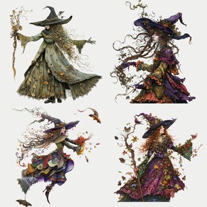 Halloween Witch Clipart Watercolor Transparent PNG Halloween Witch ...