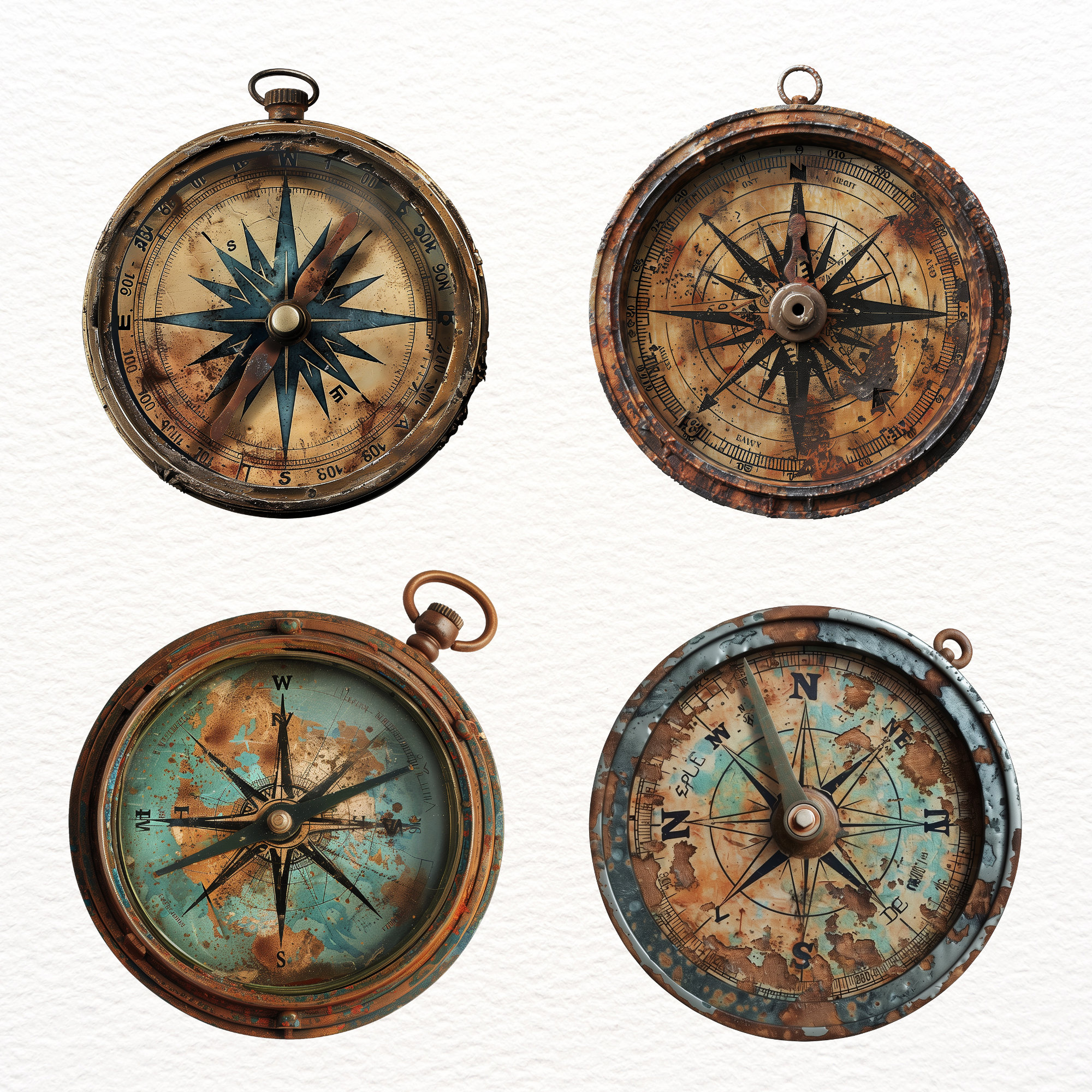 Rustic Compass Clipart Transparent PNG 300 DPI Old Vintage Compass ...