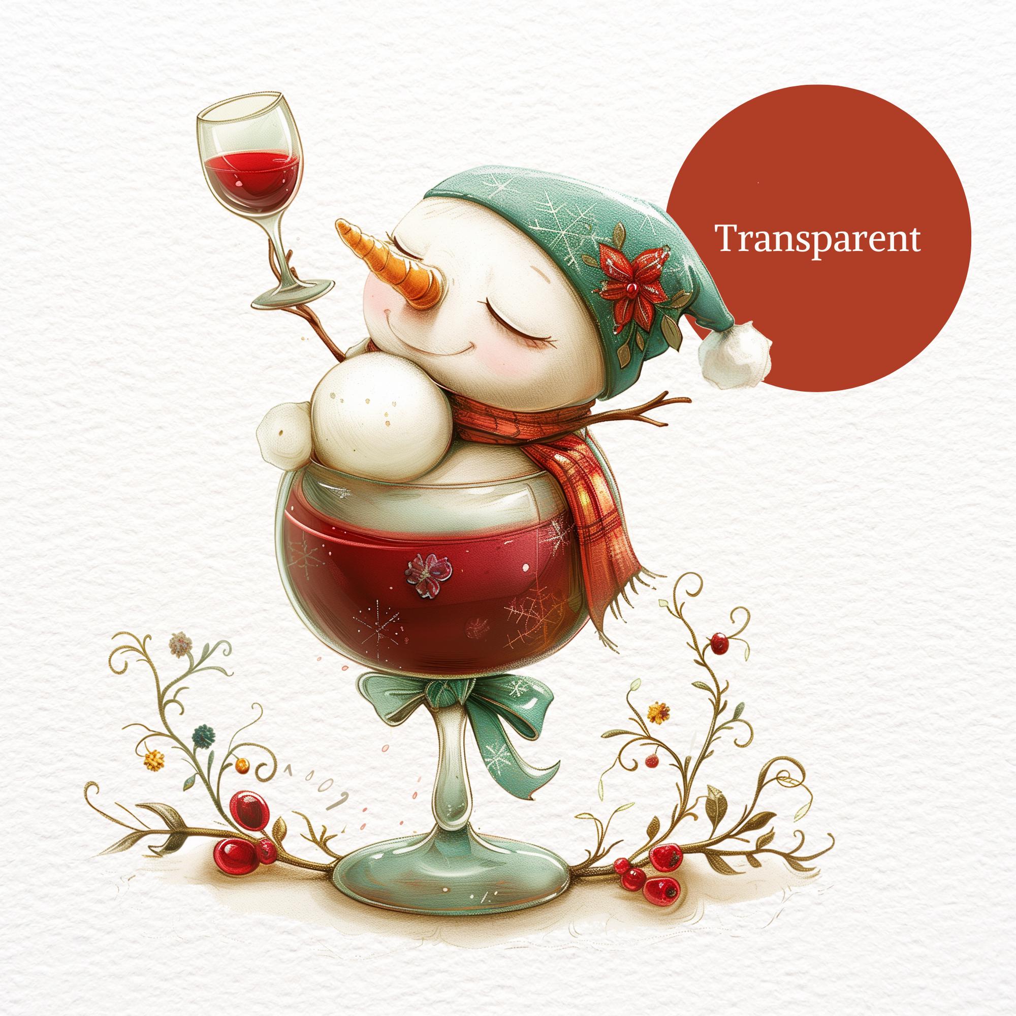 Whimsical Tipsy Snowman Clipart, Quirky Snowman PNG, Funny Noel Winter ...