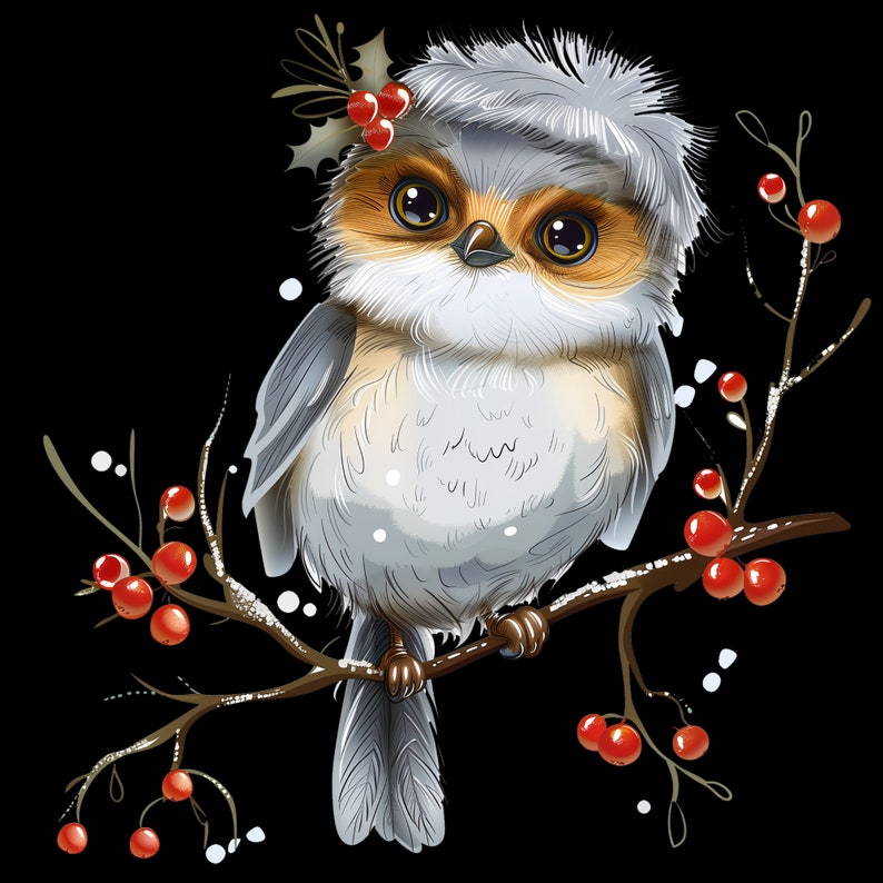 Winter Bird Clipart Watercolor Transparent PNG Noel Winter Graphic ...
