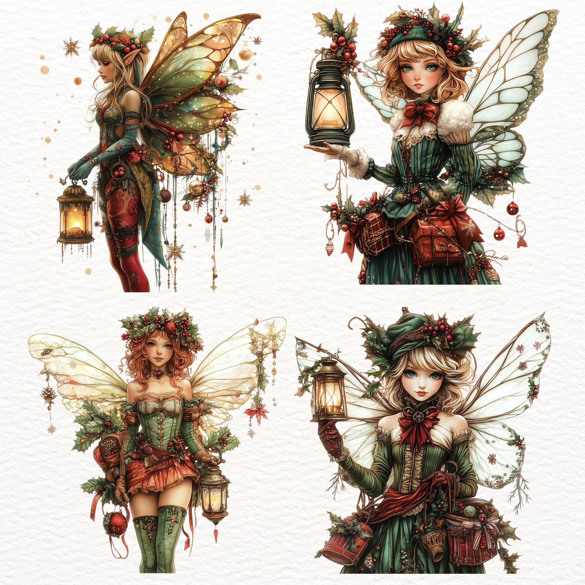 Christmas Fairy Clipart Transparent PNG Noel Winter Graphic Festive ...