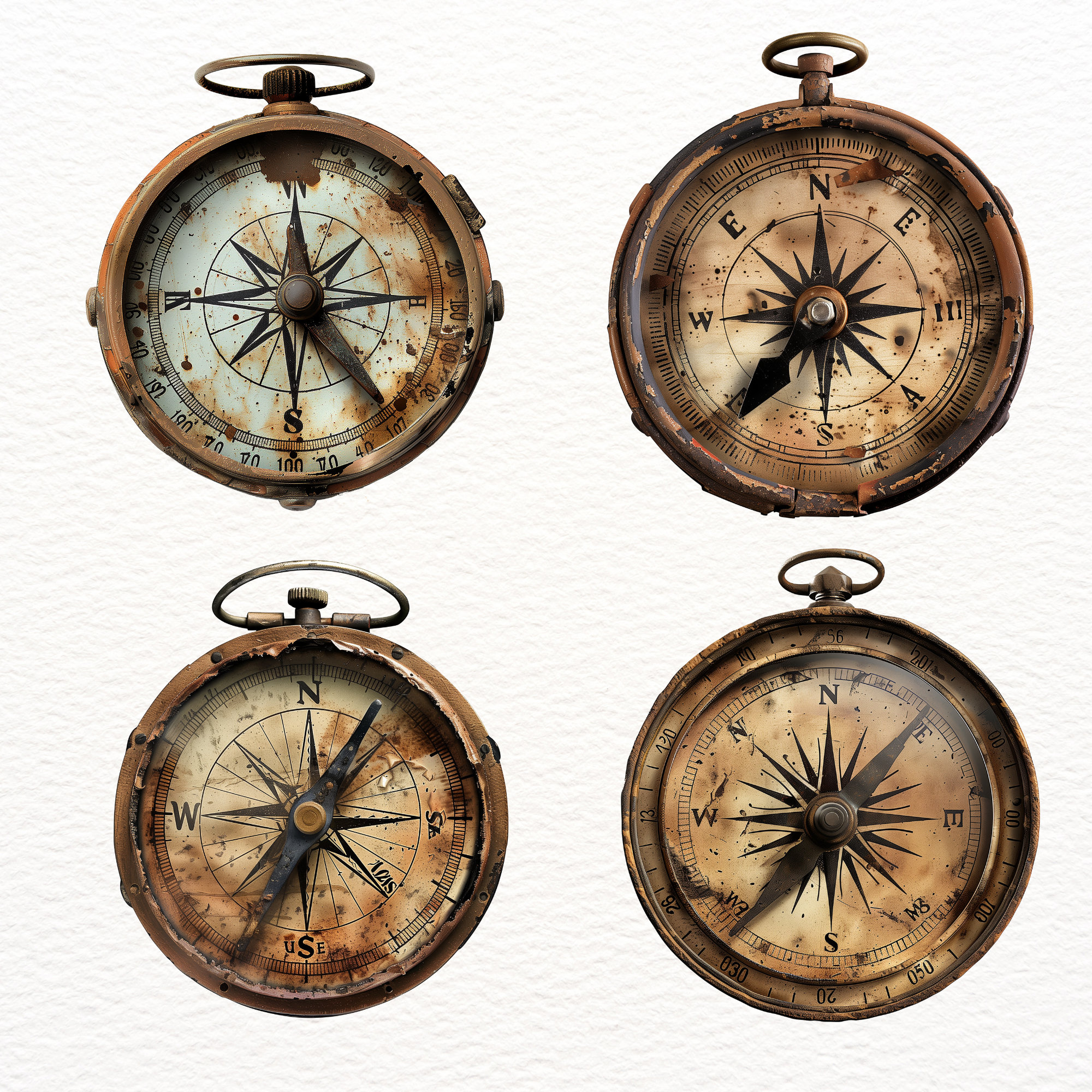 Rustic Compass Clipart Transparent PNG 300 DPI Old Vintage Compass ...