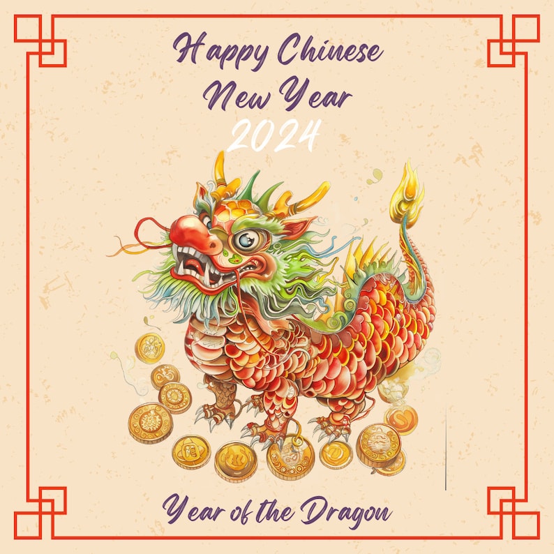 Chinese New Year Dragon Clip Art, Happy Dragon, Lion Dance, Red Lantern ...