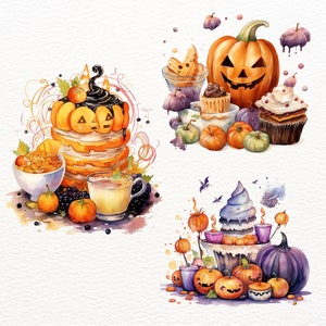 Halloween Treat Clipart Transparent Watercolor PNG Halloween Food and ...