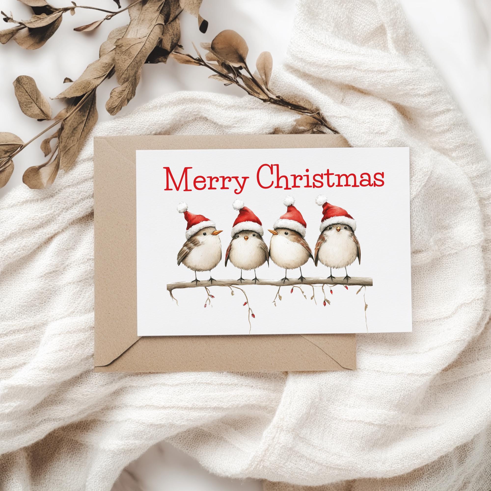 Whimsical Christmas Birds Clipart, Watercolor Cute Funny Bird PNG ...