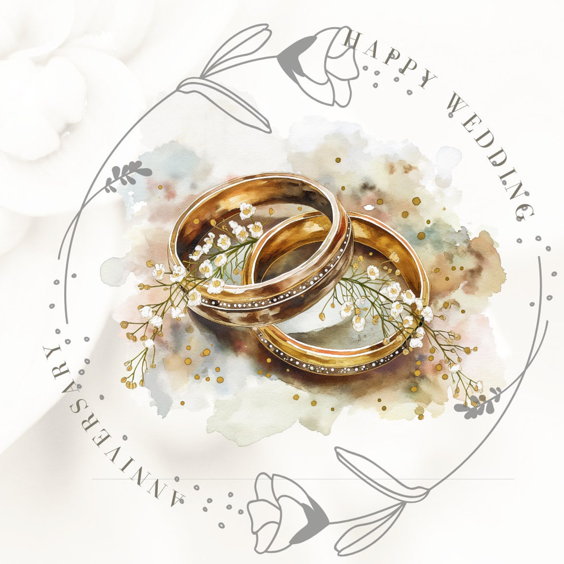 10 Wedding Ring Clipart Transparent Watercolor PNG Marriage Bride Groom ...