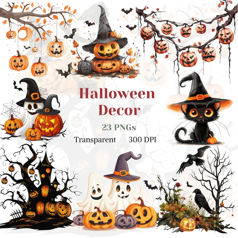 Halloween Decor Clipart Transparent PNG Halloween Pumpkin Decoration ...