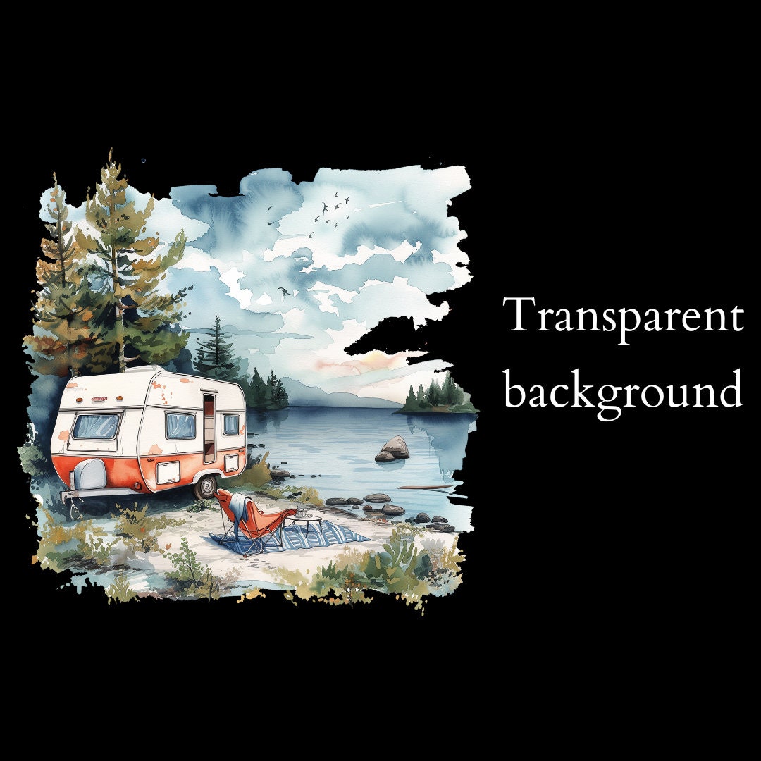 Camping Vans Clipart Watercolor Transparent PNG Camper Life Graphic ...