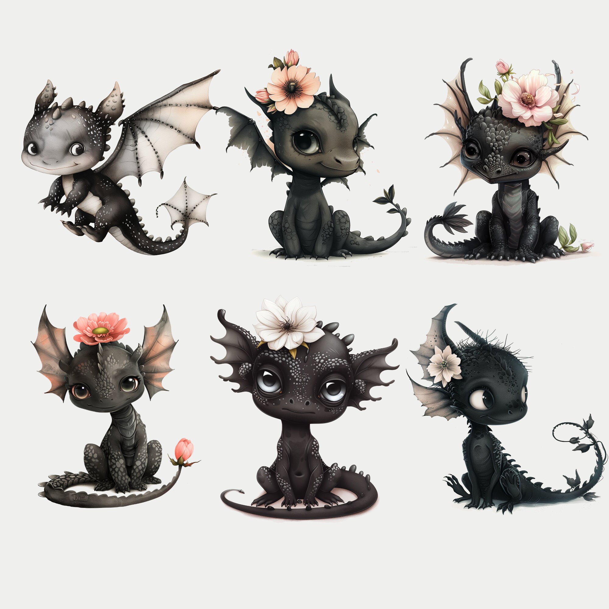 Cute Black Dragon Clipart Watercolor Transparent PNG Baby Shower Image ...