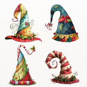 Whimsical Christmas Hat Clipart Transparent PNG Noel Winter Graphic ...