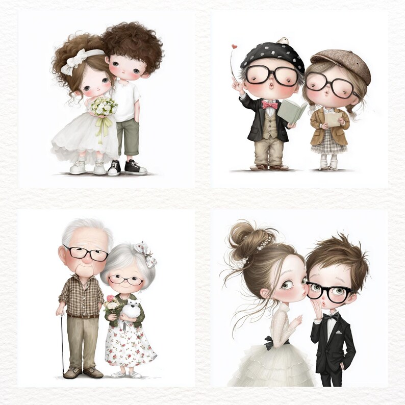 Cute Couple Clipart, Valentine Couple JPG, Loving Partners Image ...