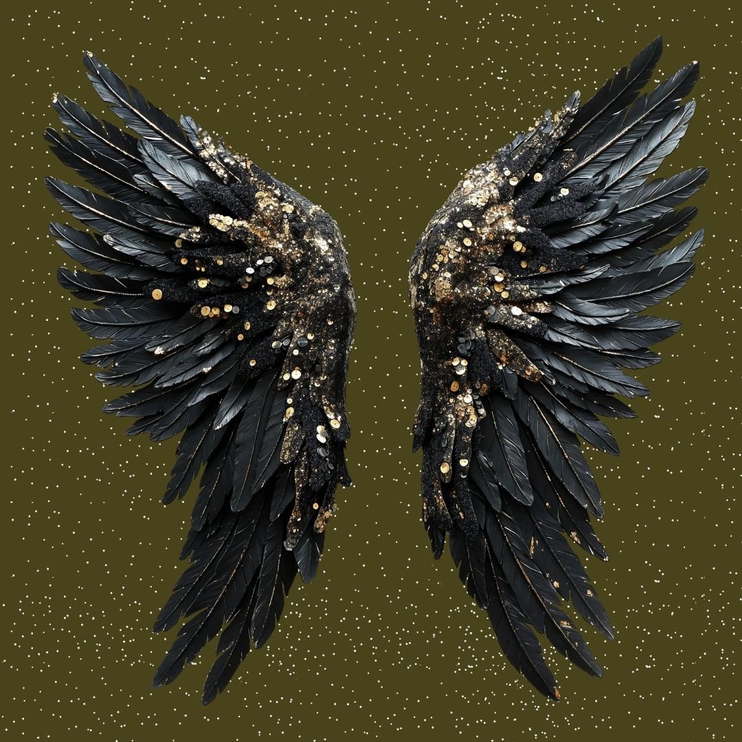 Dark Angel Wings Clipart Watercolor Gothic Evil Wings PNG Black Feather ...