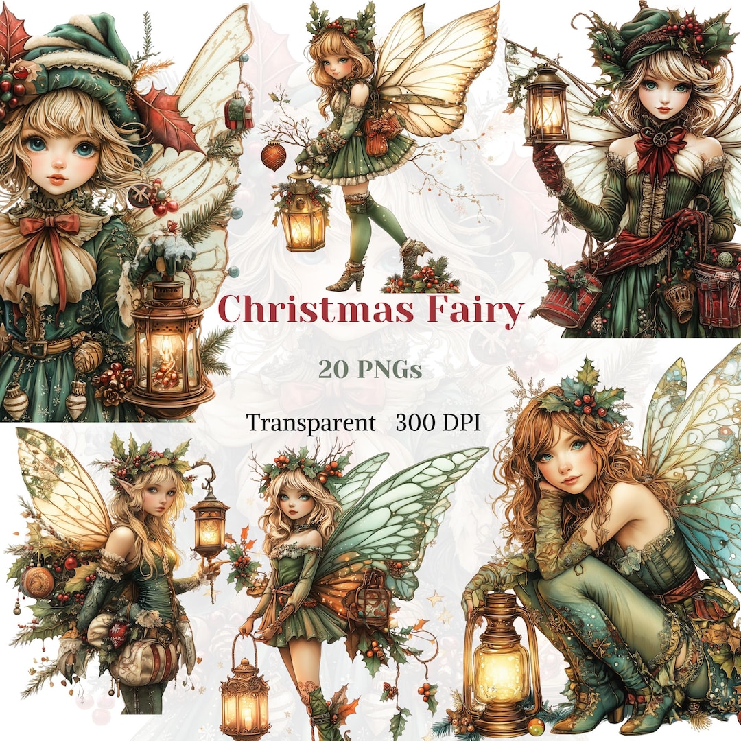 Christmas Fairy Clipart Transparent PNG Noel Winter Graphic Festive ...