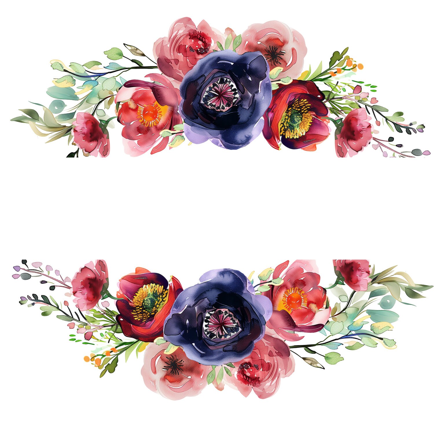 Sweet Watercolor Flowers Clipart Transparent PNG DIY Elements Drawing ...