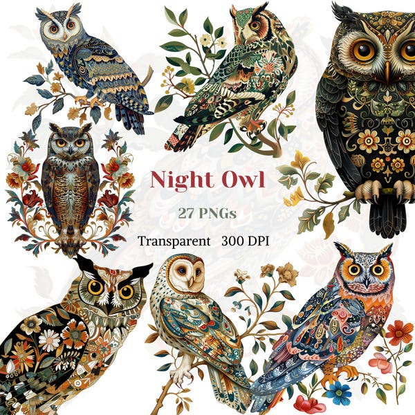 Whimsical Owl Art - Etsy