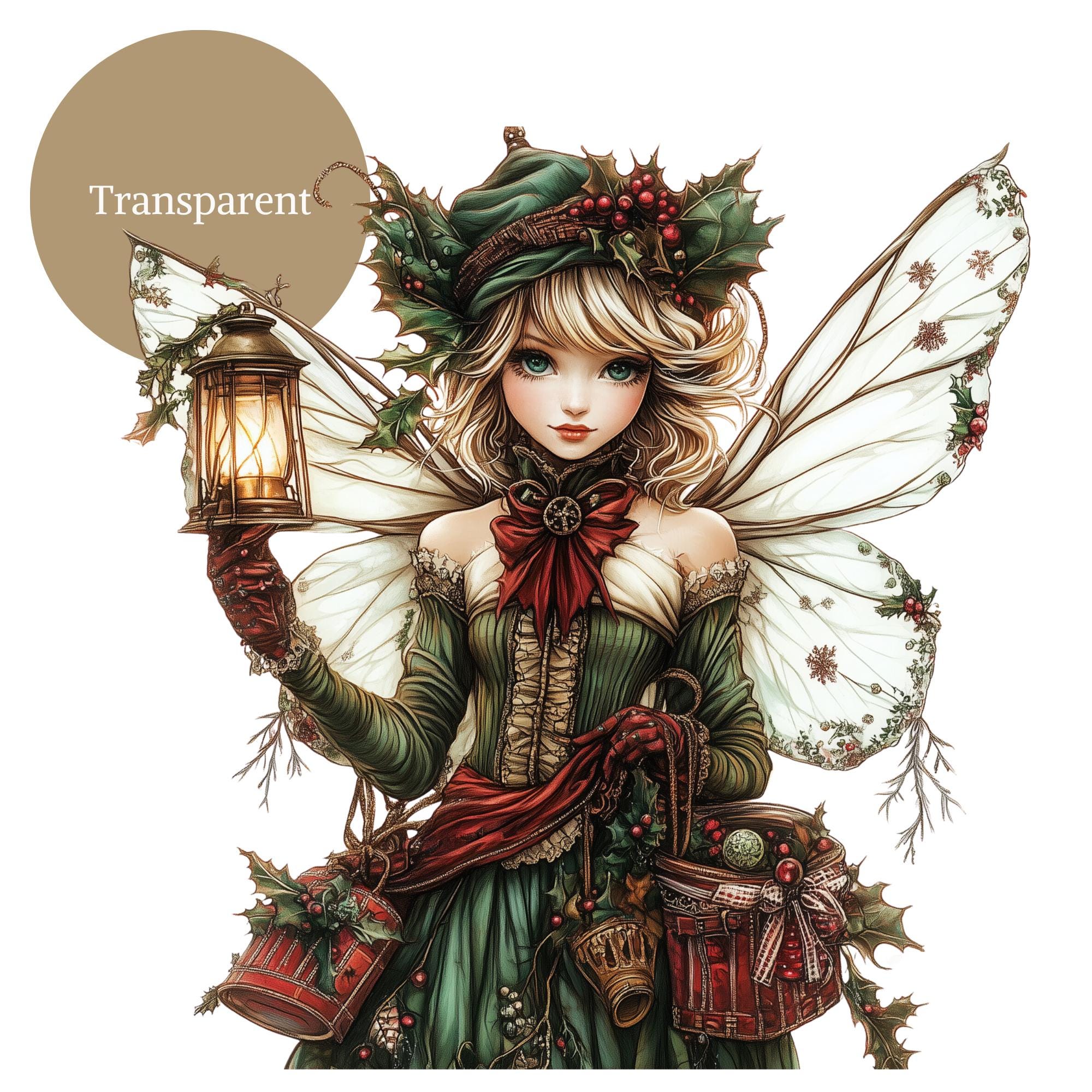 Christmas Fairy Clipart Transparent PNG Noel Winter Graphic Festive ...