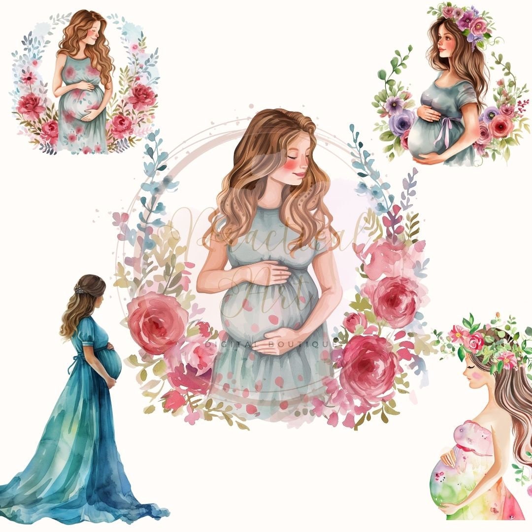 Watercolor Maternity Clipart Transparent Pngs, 300 DPI Watercolor ...