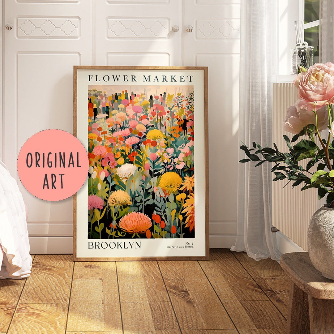 Custom Flower Market Print Wall Art, Botanical Wall Art Flower Market ...
