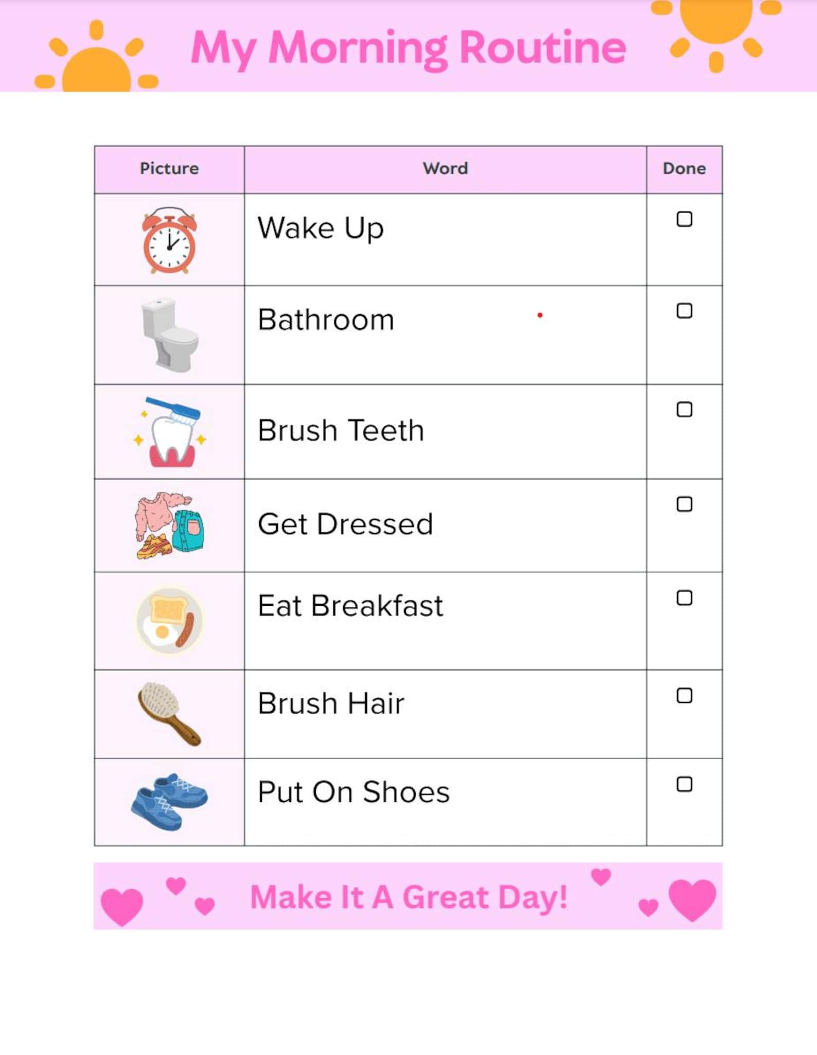 Visual Morning Routine Checklist - Etsy