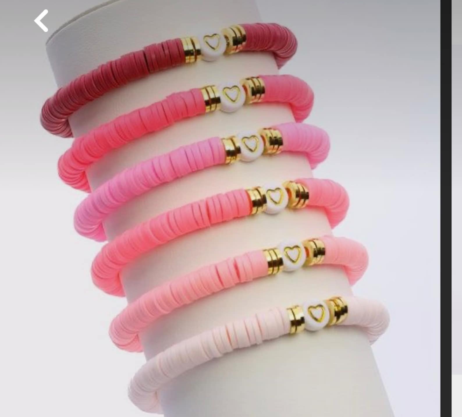 Valentines Day Clay Bead Bracelet - Etsy