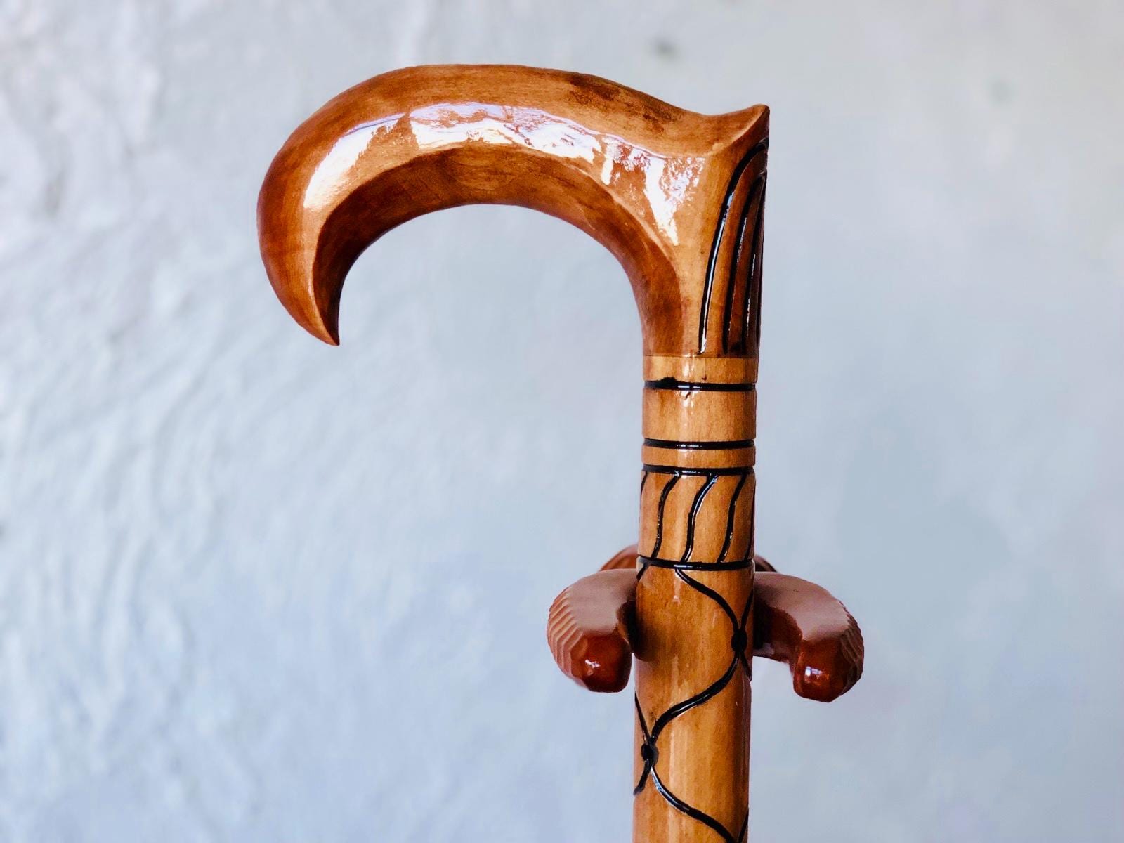 Classic Brown Men’s Walking Cane – Hand Carved Wooden Gentleman Cane ...