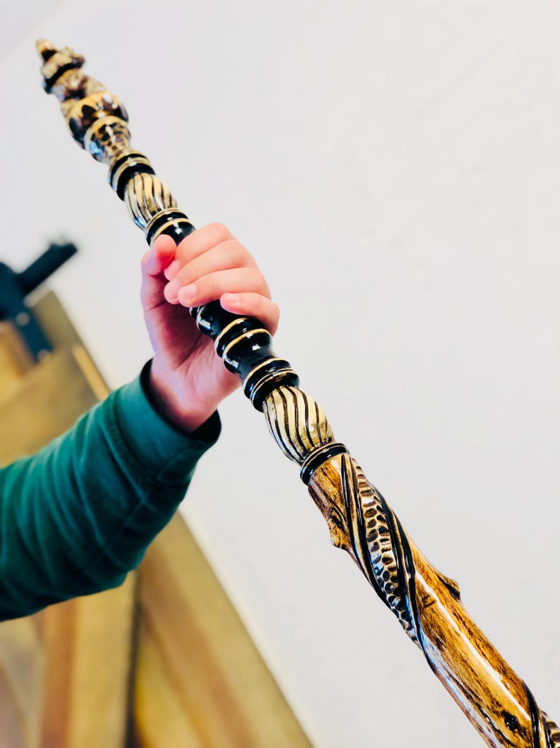 Bear Wizard Staff – Hand Carved Wooden Shaman Staff - Etsy
