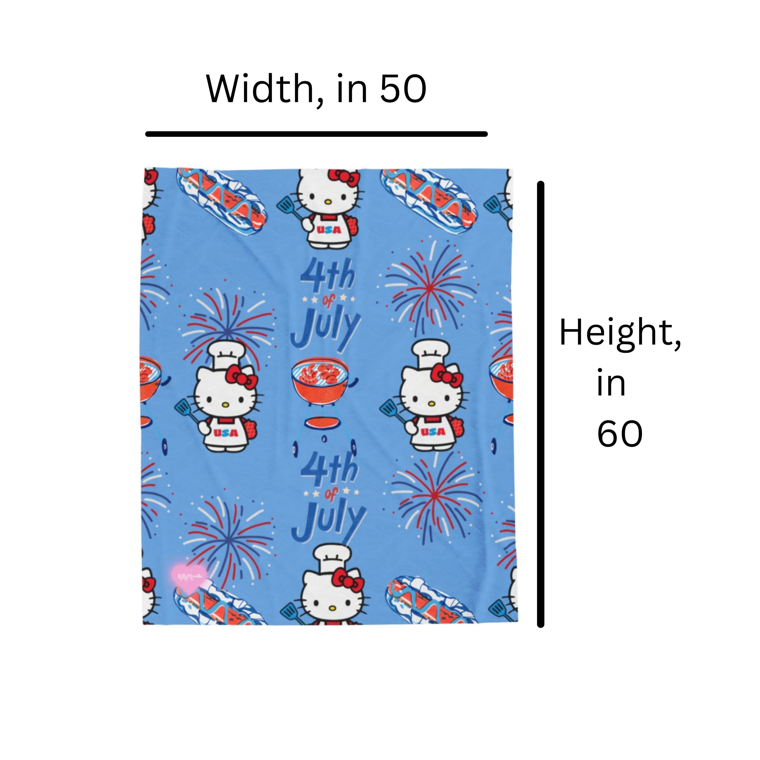 Hello Kitty Barbecue Pattern, Red,white,blue Hot Dogs, Grill, and ...