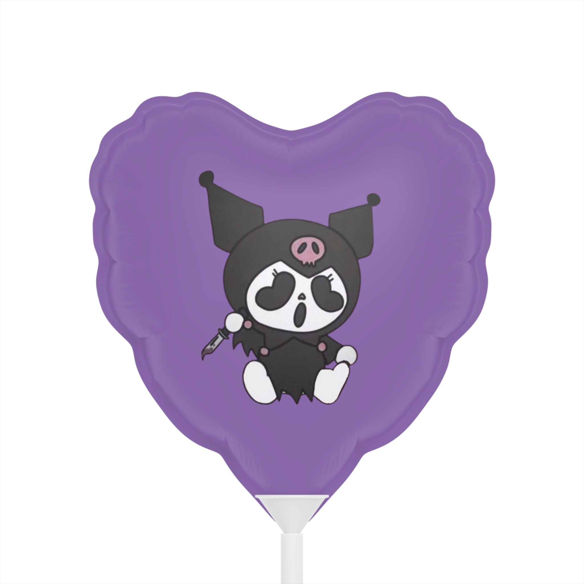 Kuromi Scream, Ghost Face, Purple Skull, Light Purple Heart-shaped ...