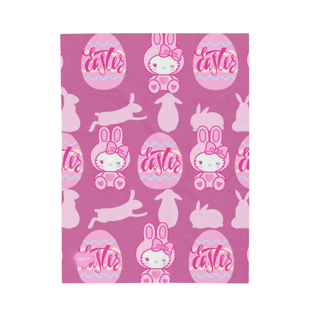 Hello Kitty Light Pink Bunny Pattern, Pink Egg Pattern, Pink Bunny ...