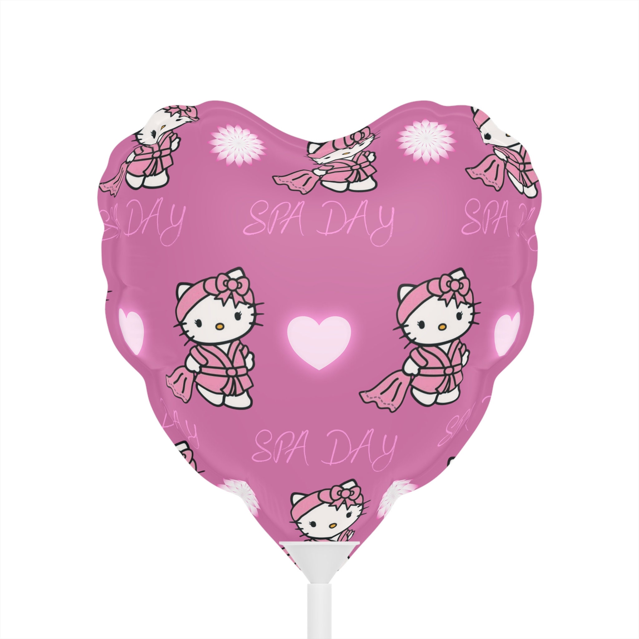 Hello Kitty Spa, Pink Spa Day Pattern , Pink Glowing Hearts Pattern ...