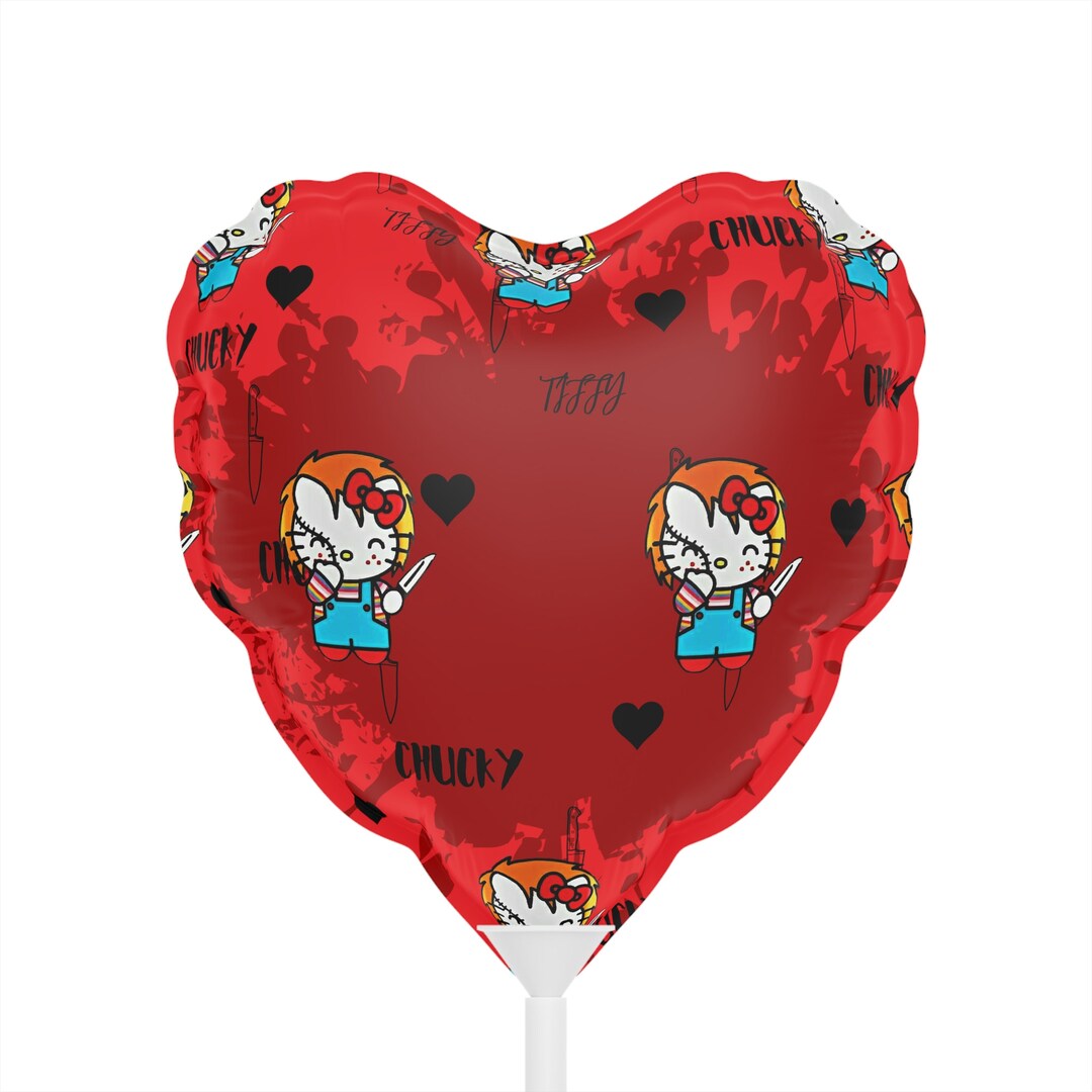 Hello Kitty Chucky With Knife, Blood Splatter, Black Hearts, Black ...