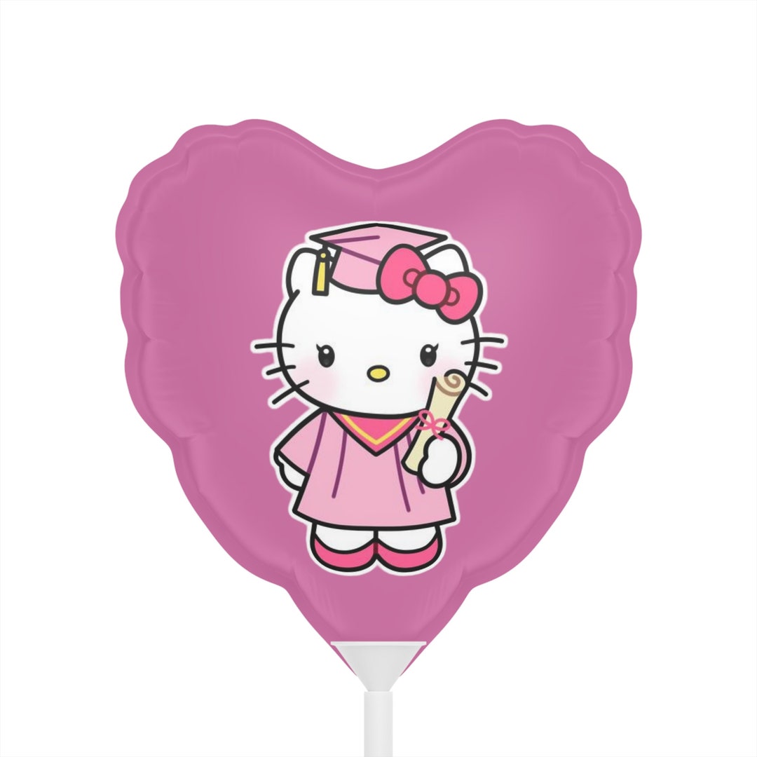 Hello Kitty, Pink Graduation Cap, Pink Graduation Gown, Pink Bow, Pink ...