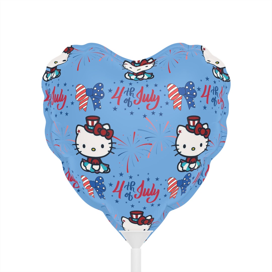 Hello Kitty America Dress Pattern, Red,white, Blue Bow, Fireworks, 4th ...